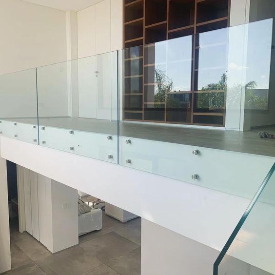 Townhouse Mezzanine Corridor Affordable Standoff Glass Railing – leola