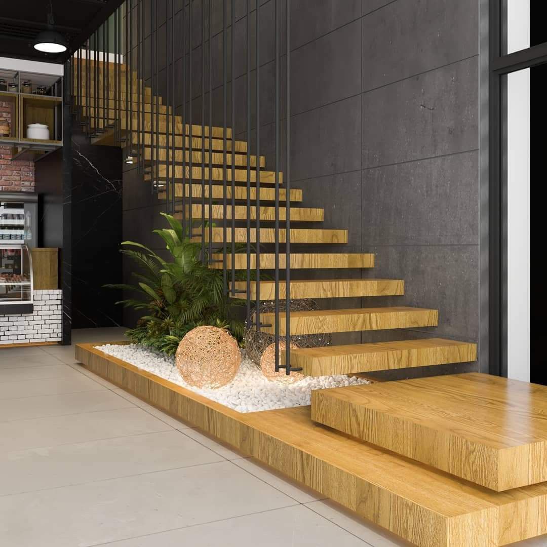 LEOLA Precast Indoor Stairway Invisible Stringer Wooden Stair Floating ...