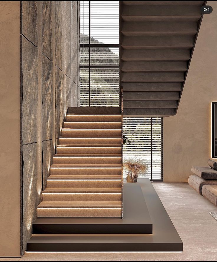 LEOLA Elegant Style Invisible Stringer Floating Staircase Hidden ...